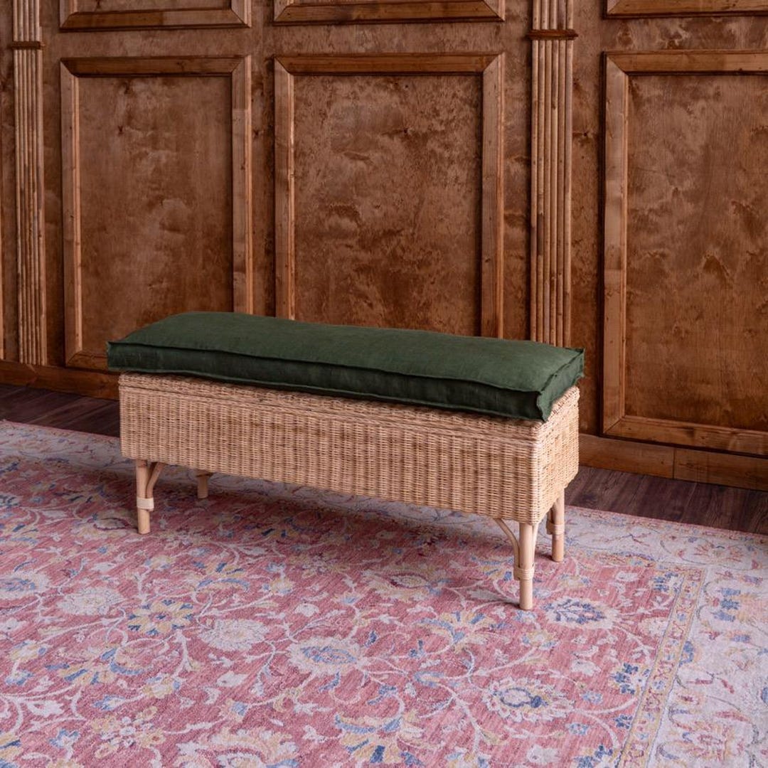 Linen Bench Cushion, Window Seat Cushion, Bench Cushion With Removable ...