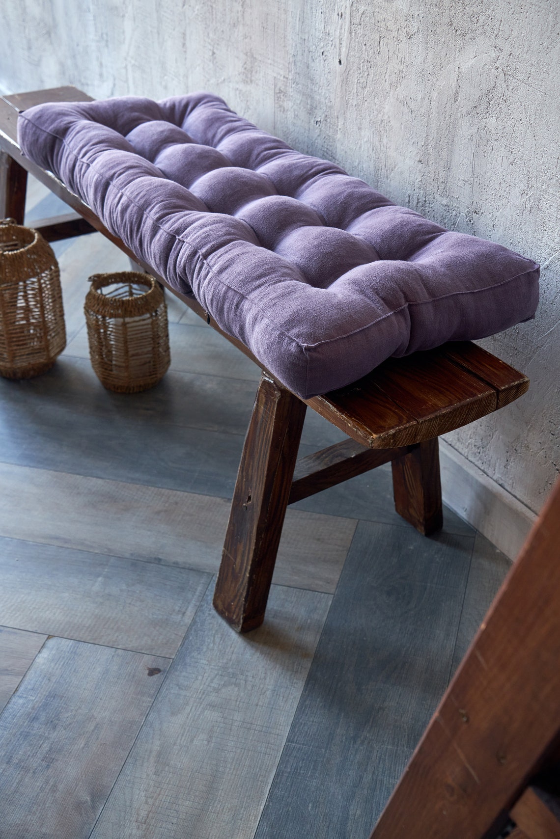 Linen Bench Cushion, Custom Bench Cushion, Floor Cushion, Window Seat ...
