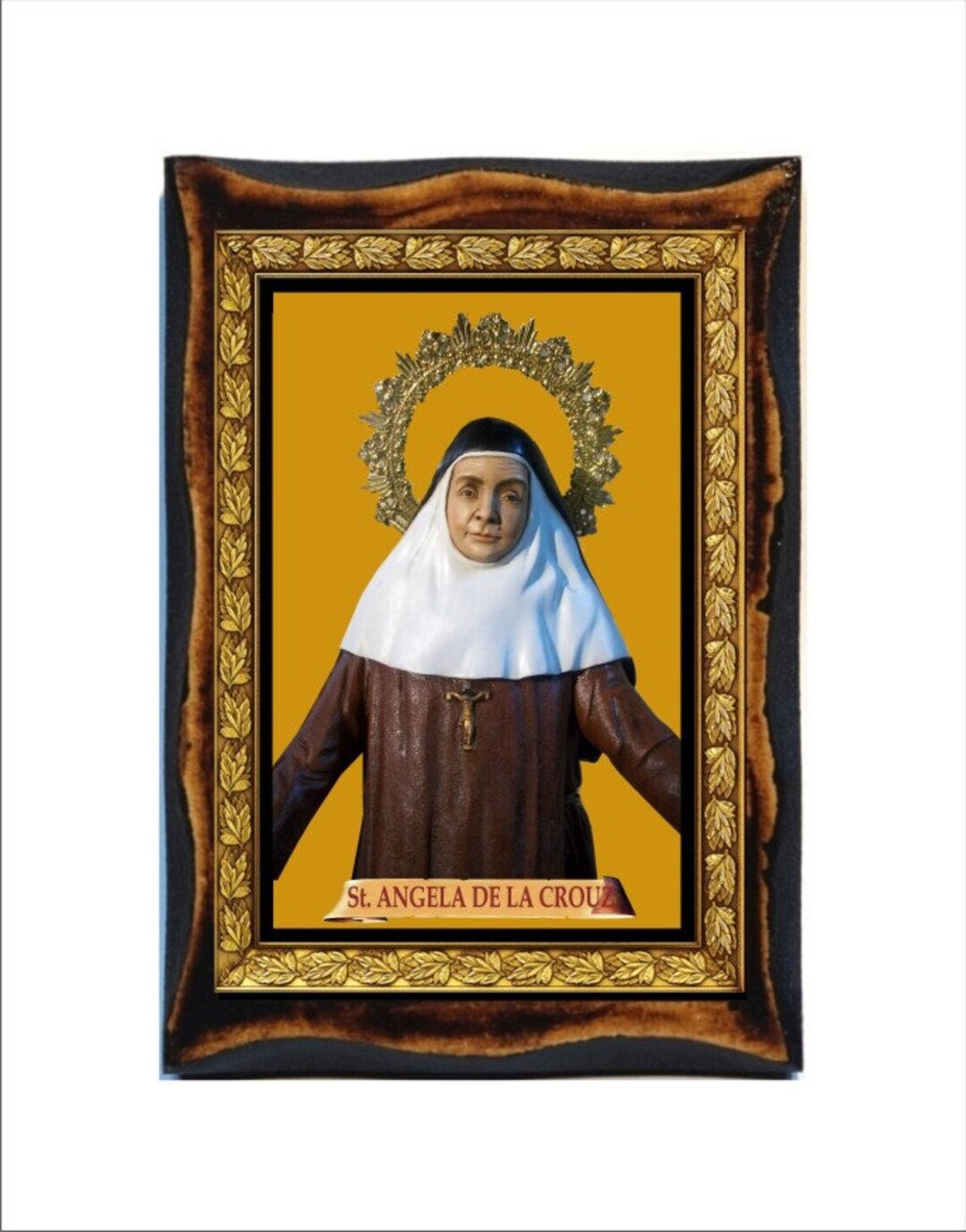 Angela of the Cross - Holy Card - Icon on Handmade Wooden Plaque ...