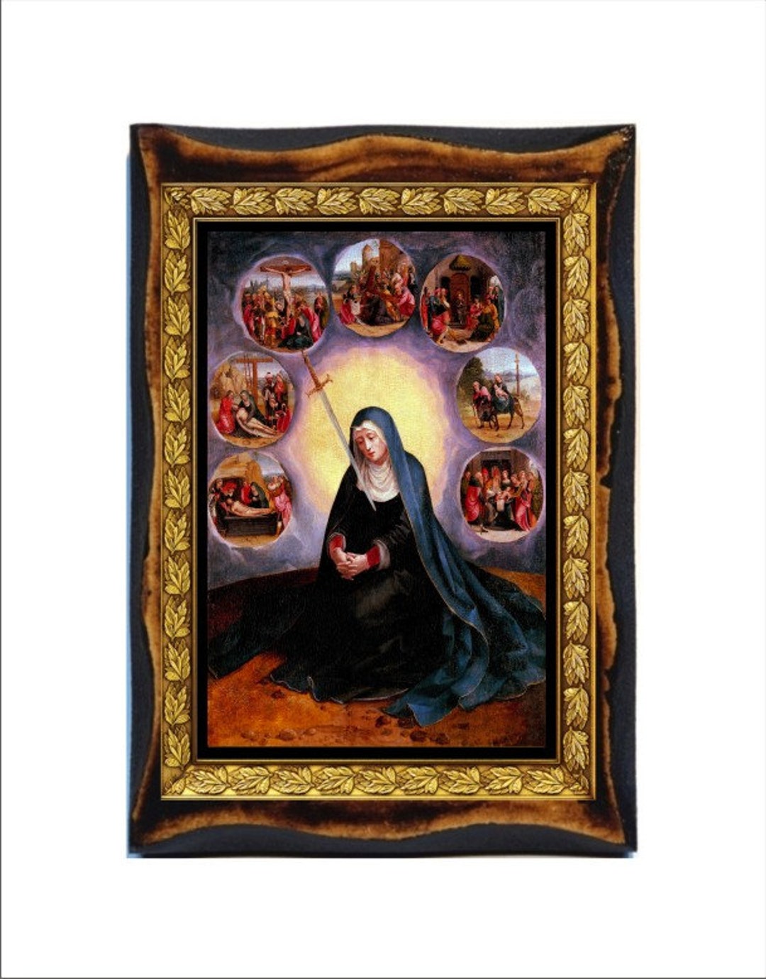 Our Lady of Sorrows - Holy Card - Handmade Wood Plaque - Etsy