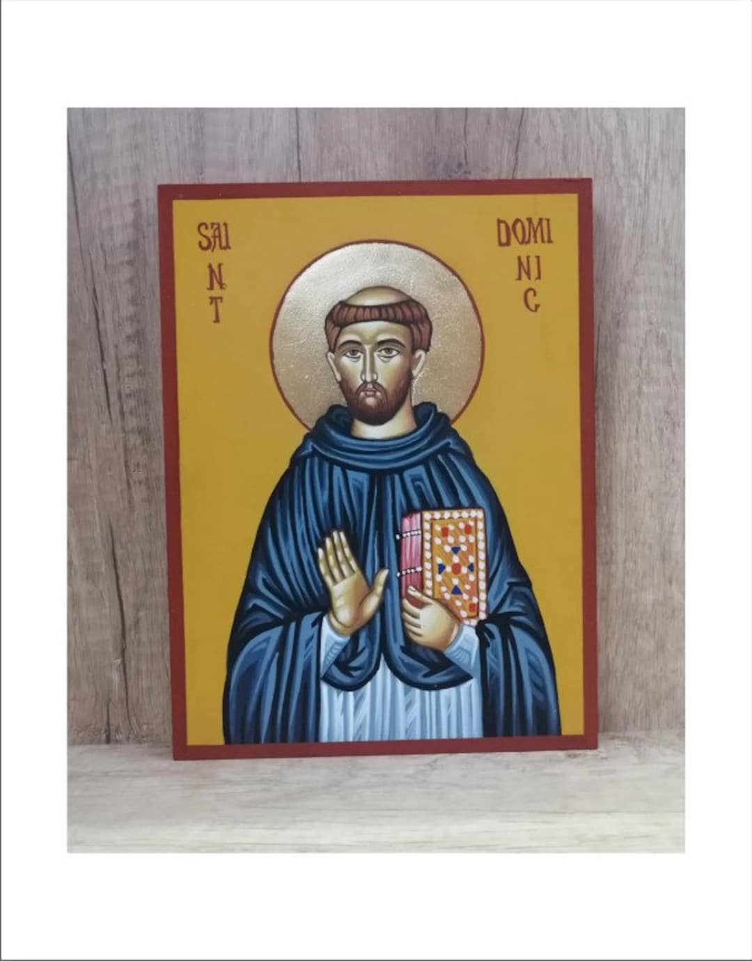 Saint Dominic - Hand Painting Wooden Religious Icon With 24k Gold ...