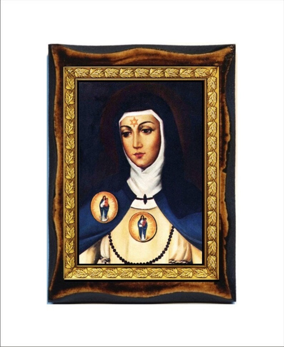 Saint Beatrice of Silva - Holy Card - Icon on Handmade Wooden Plaque ...