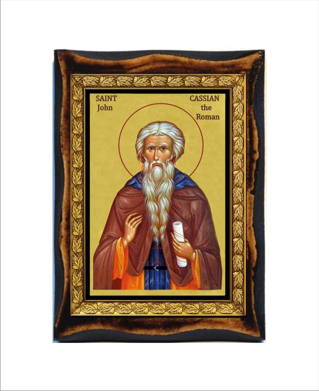 Saint John Cassian - Holy Card - Icon on Handmade Wooden Plaque ...