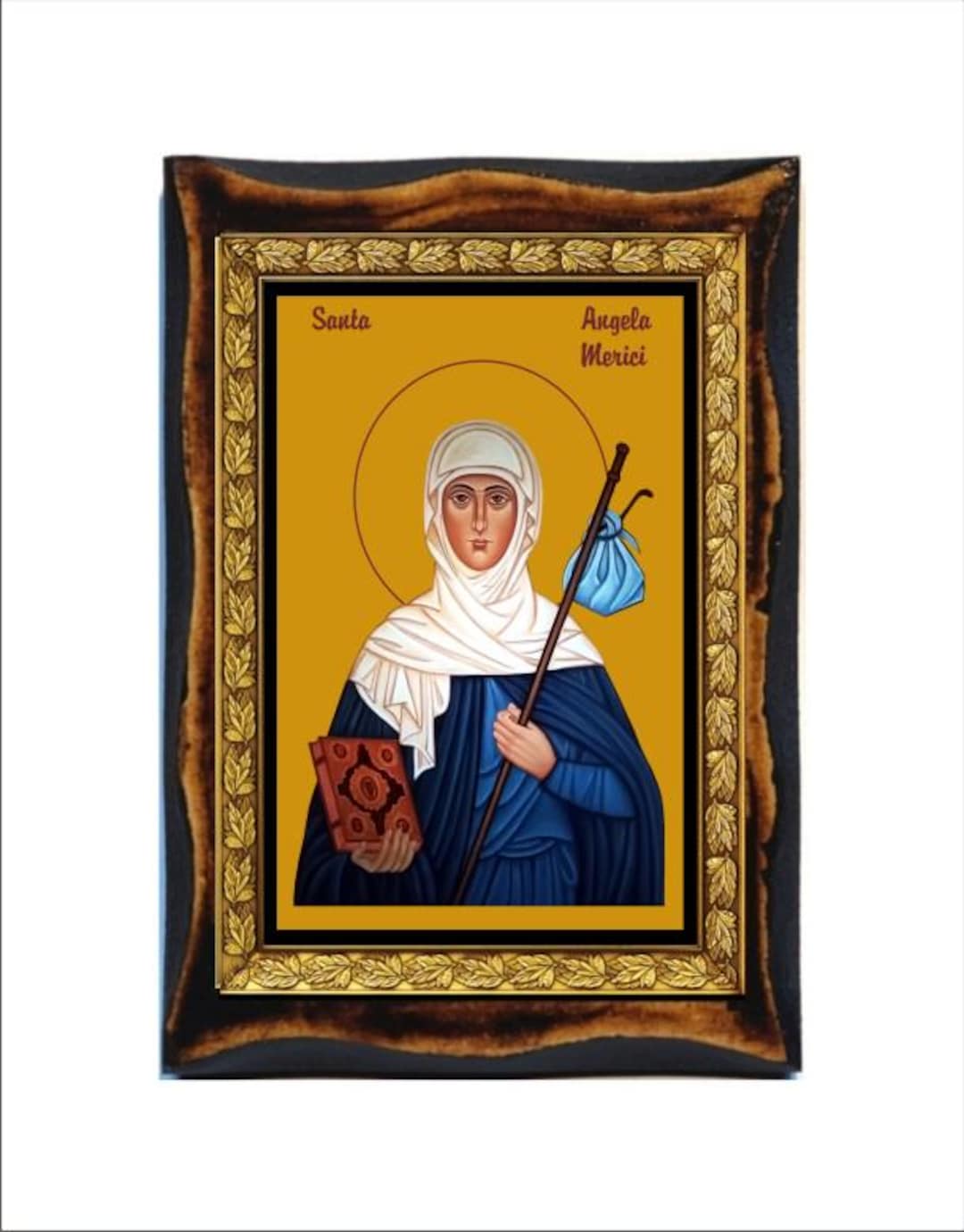 Saint Angela Merici - Holy Card - Icon on Handmade Wooden Plaque ...