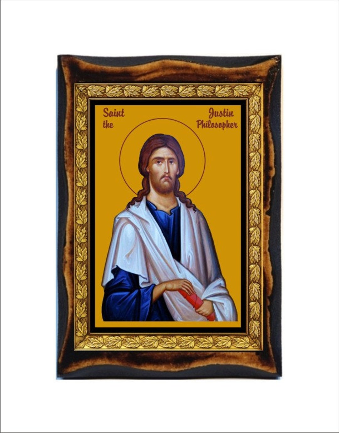 Saint Justin Martyr - Holy Card - Handmade Wood Plaque - Etsy