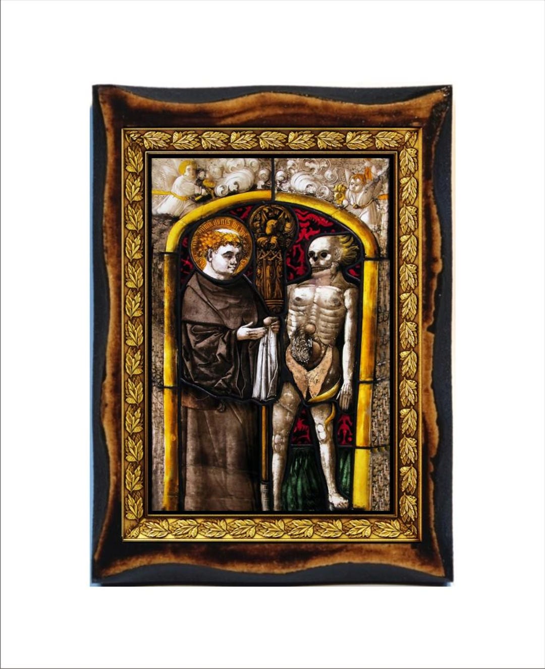 Saint Fridolin - Holy Card - Icon on Handmade Wooden Plaque, Catholic ...
