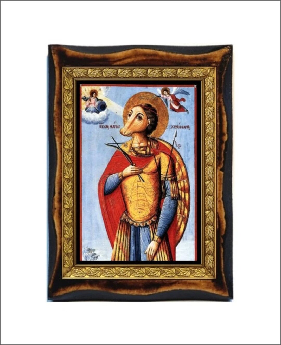 Christopher the Dog Head - Holy Card - Icon on Handmade Wooden Plaque ...