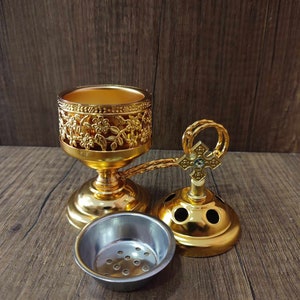 Metal Censer Gold - Thurible - Incense Burner Censer Orthodox Catholic ...
