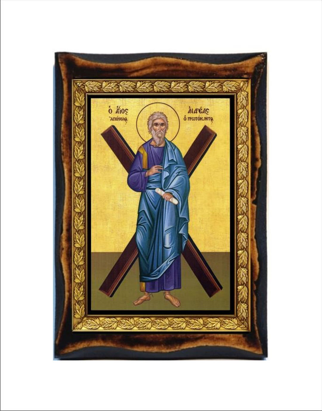 Saint Andrew Apostle - Holy Card - Handmade Wood Plaque - Etsy