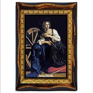 Santa Daniela - Estampa religiosa - Icono en placa de madera hecha a ...