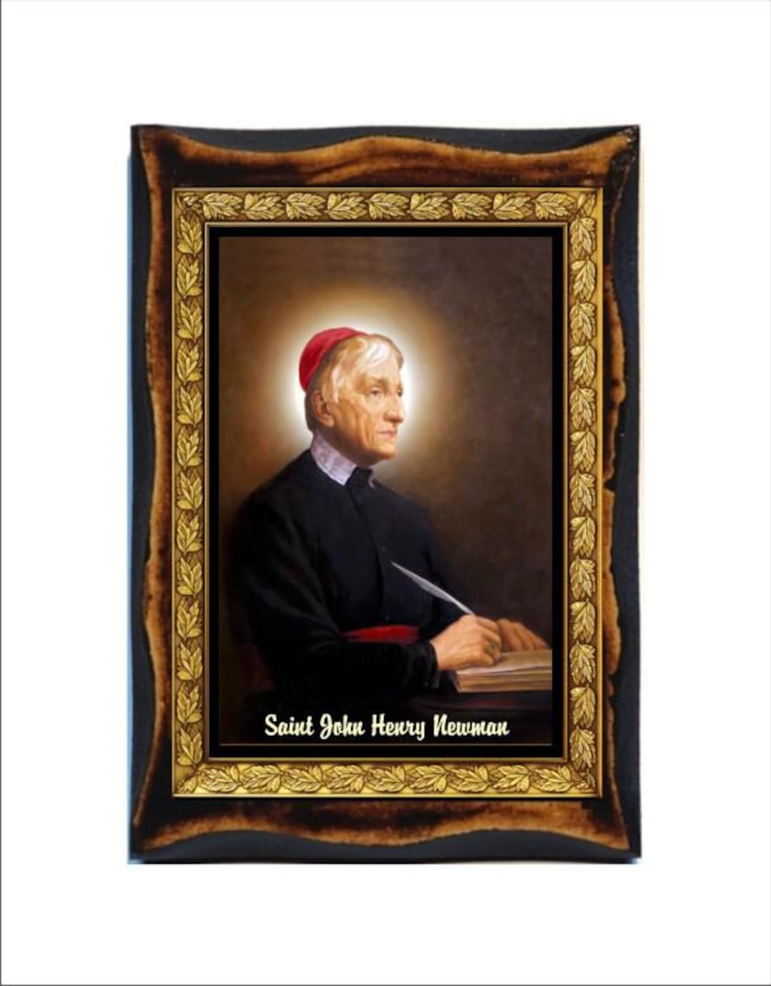 Saint John Henry Newman - Holy Card - Icon on Handmade Wooden Plaque ...