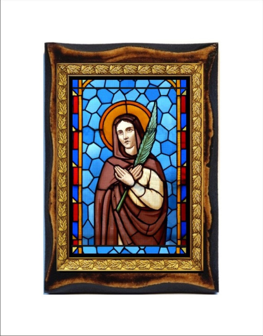 Saint Symphorosa - Holy Card - Icon on Handmade Wooden Plaque, Catholic ...