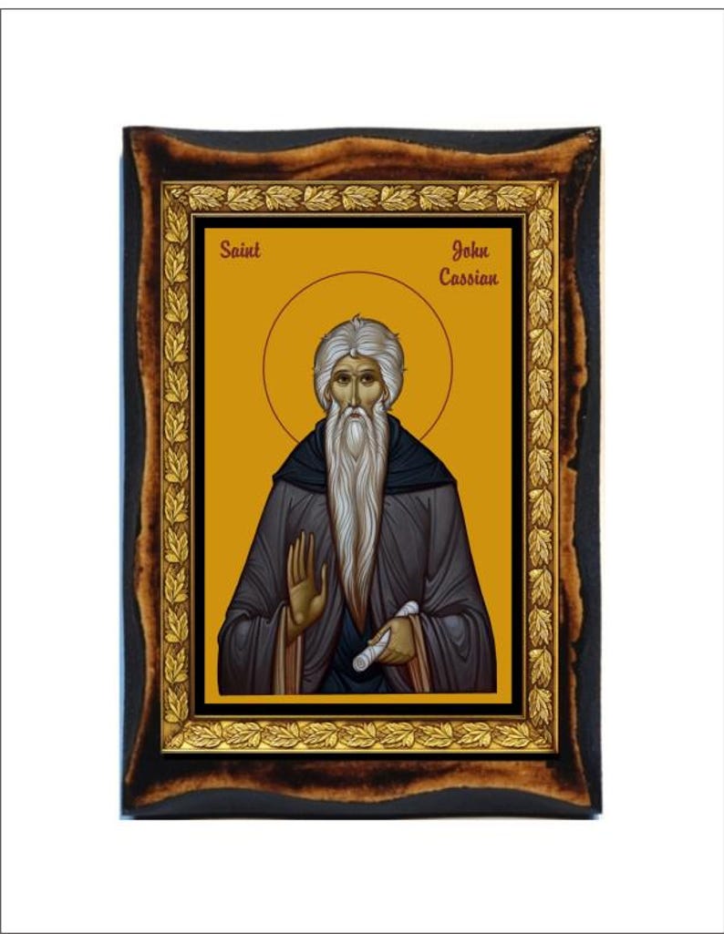 Saint John Cassian - Holy Card - Icon on Handmade Wooden Plaque ...