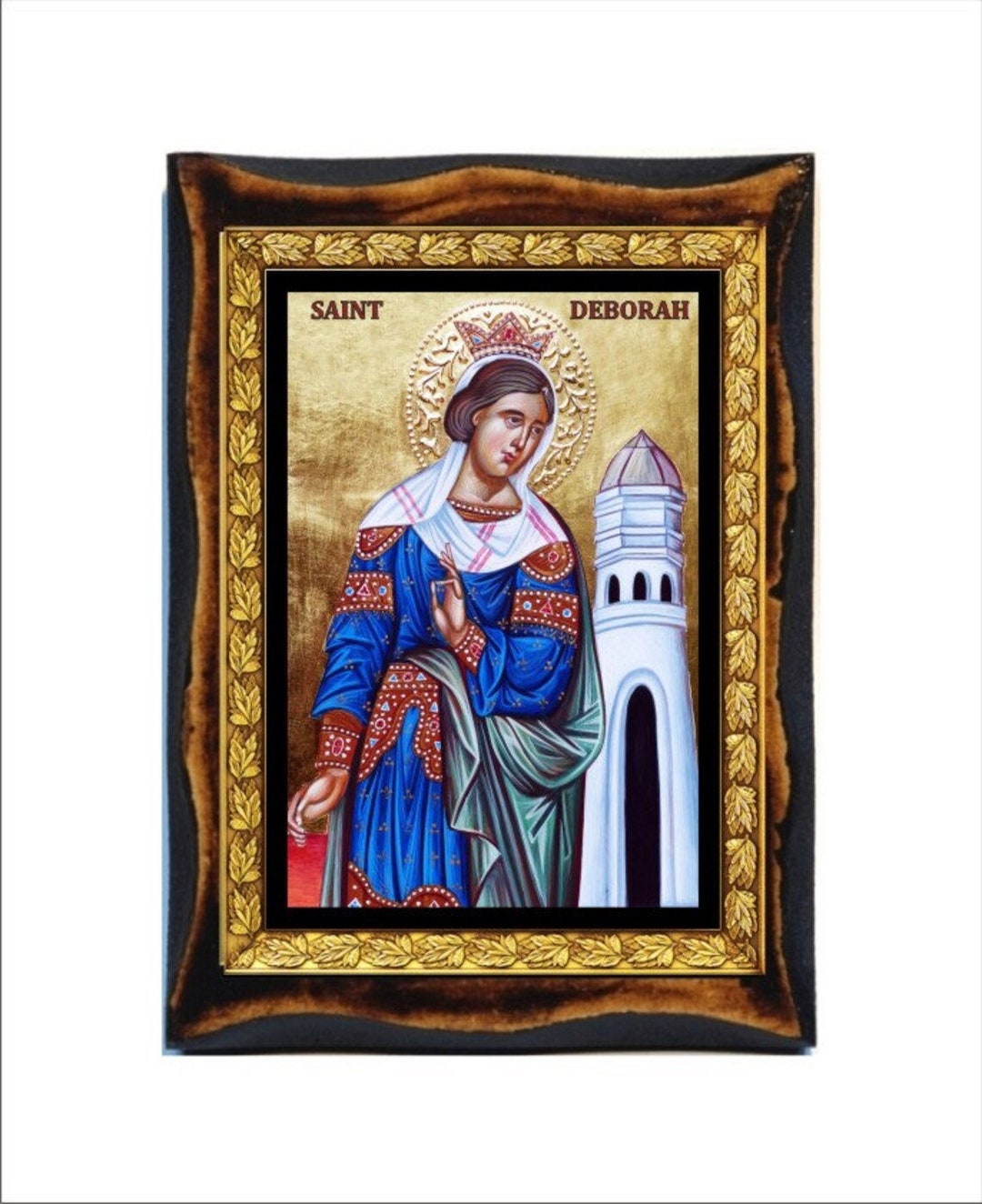 Saint Deborah - Icon on Handmade Wooden Plaque, Catholic Religious Art ...