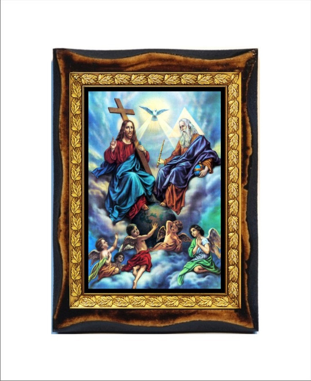 Handmade Holy Trinity Wood Plaque: Christian Altar Icon - Etsy
