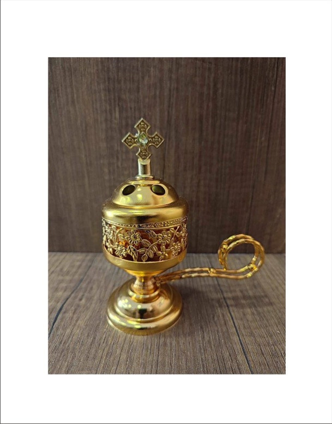 Metal Censer Gold - Thurible - Incense Burner Censer Orthodox Catholic ...