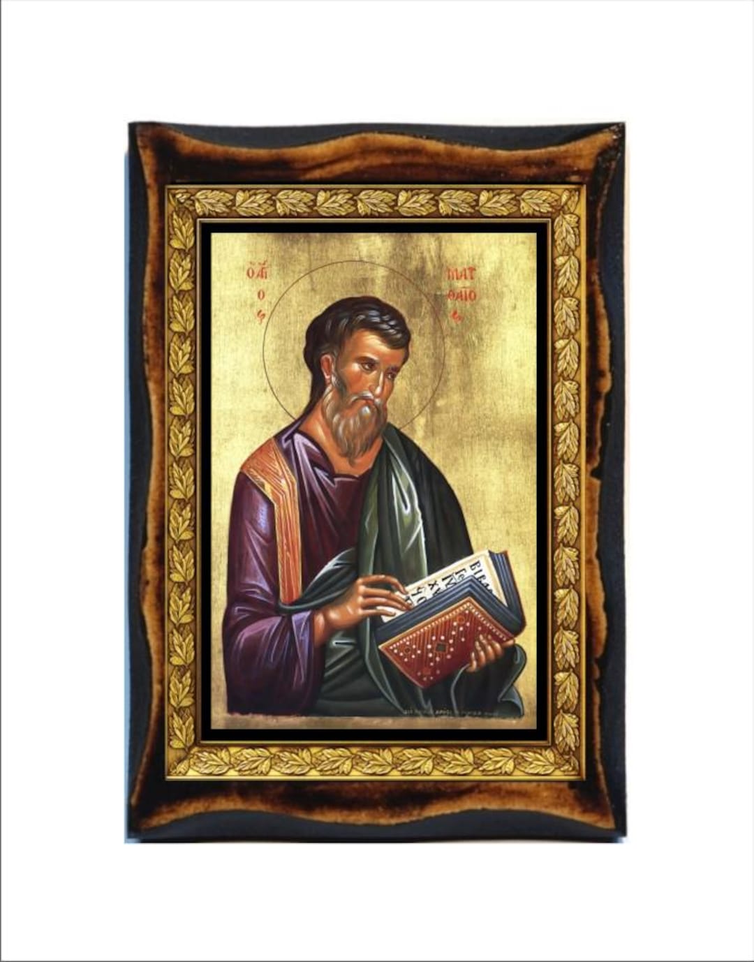 Matthew the Apostle - Holy Card - Icon on Handmade Wooden Plaque ...