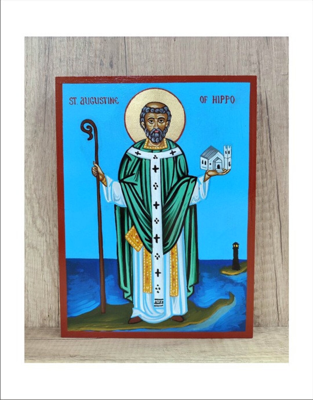 Handmade Saint Augustine Icon: Hand-painted Religious Art - Etsy Australia