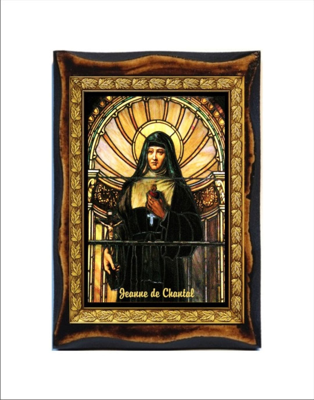 Saint Jane Frances - Holy Card - Icon on Handmade Wooden Plaque ...