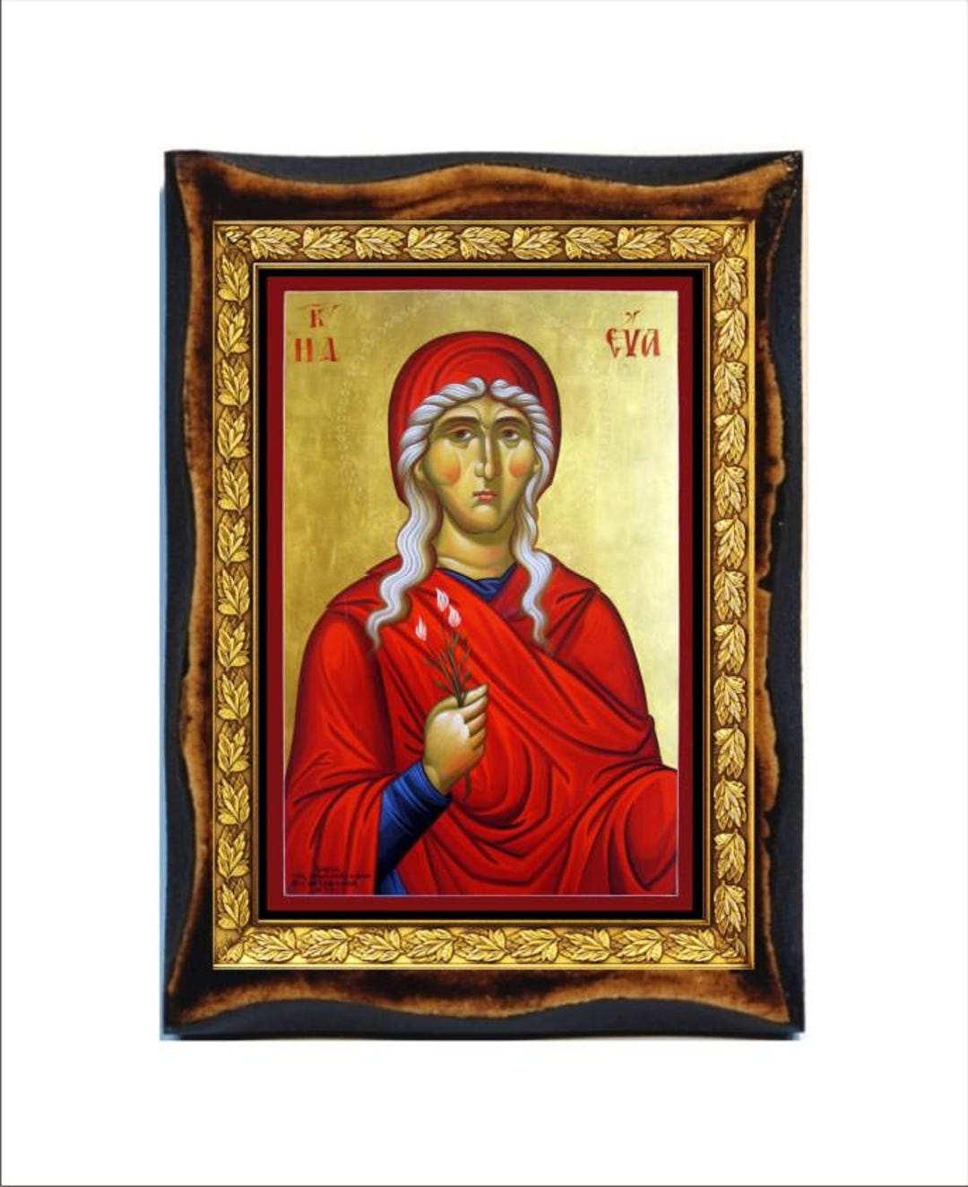 Saint Eva - Holy Card - Icon on Handmade Wooden Plaque, Orthodox ...