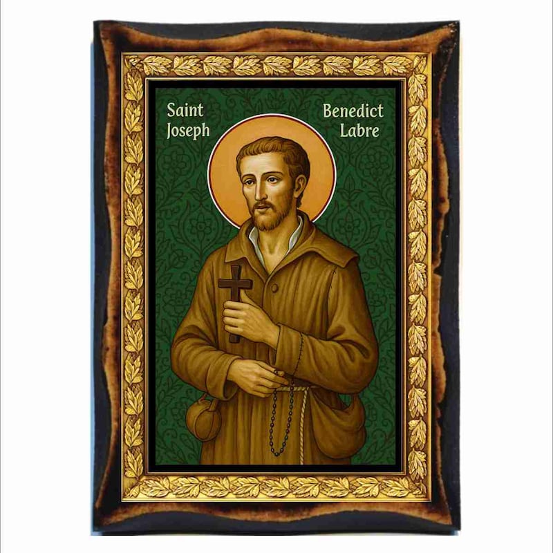 Wooden Benedict Icon - Etsy