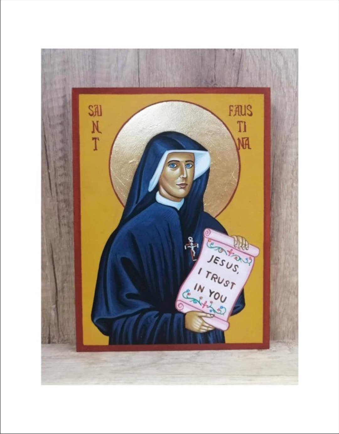 Handmade Saint Maria Faustina Icon: Hand-painted Religious Art - Etsy