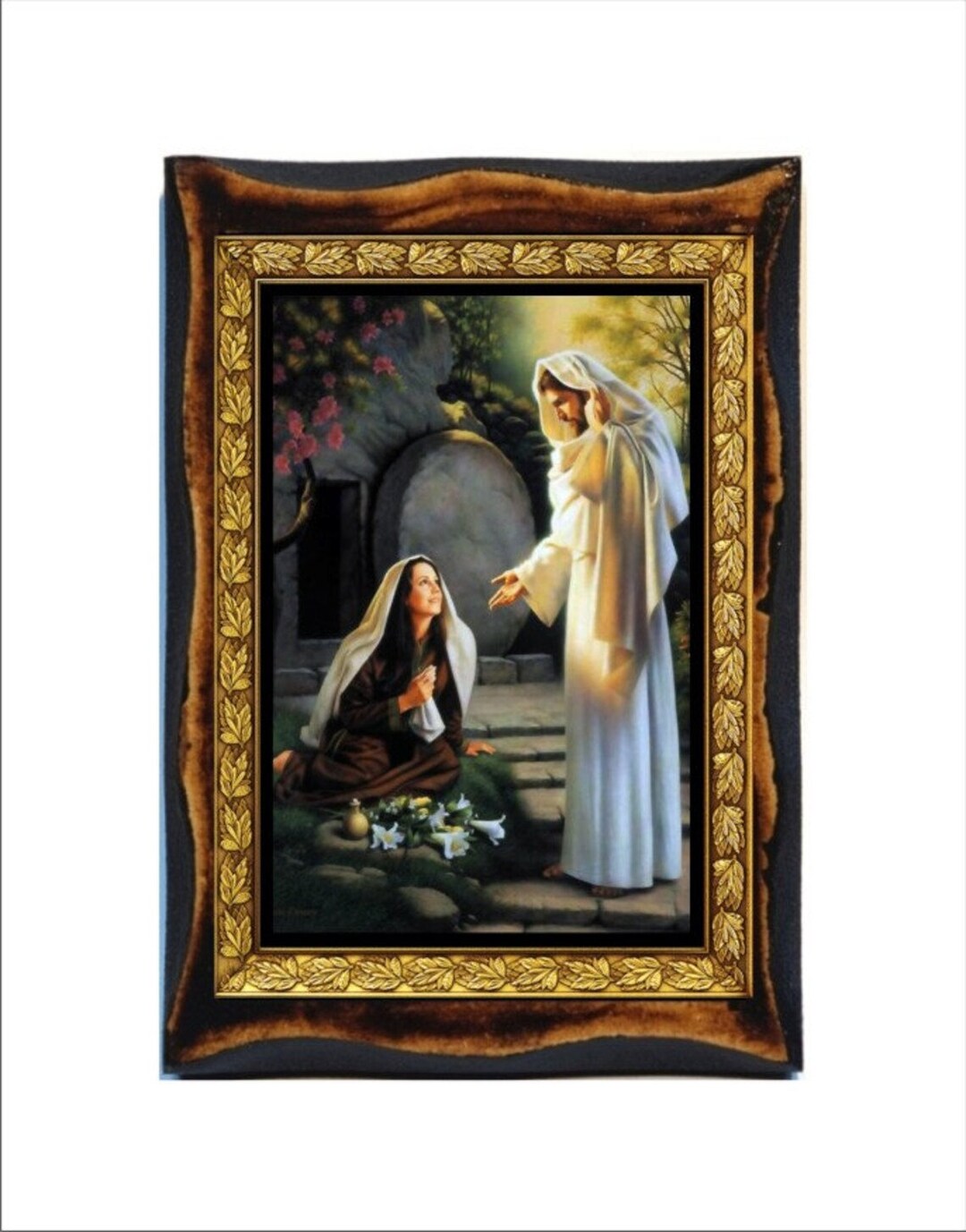 Noli Me Tangere Icon - Holy Card - Icon on Handmade Wooden Plaque ...
