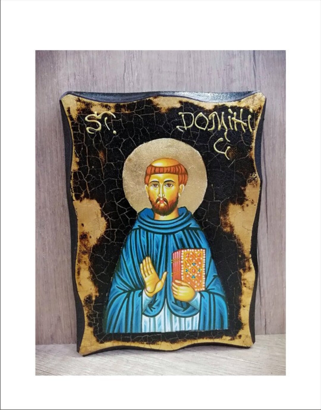 Saint Dominic - Icon on Handmade Wooden Plaque, With 24K Golden Leaf - Etsy