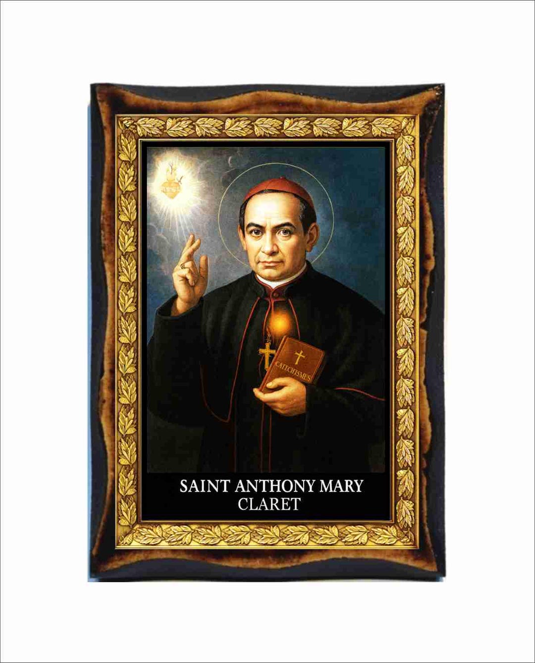 Saint Anthony Mary Claret - Holy Card - Icon on Handmade Wooden Plaque ...