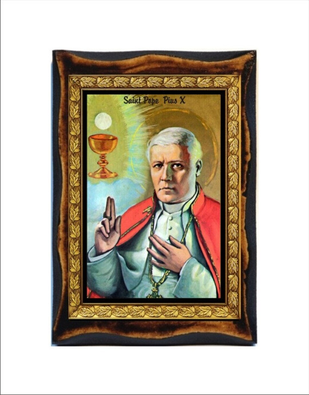Pope Pius X - Icon on Handmade Wooden Plaque, Catholic Religious Art - Etsy