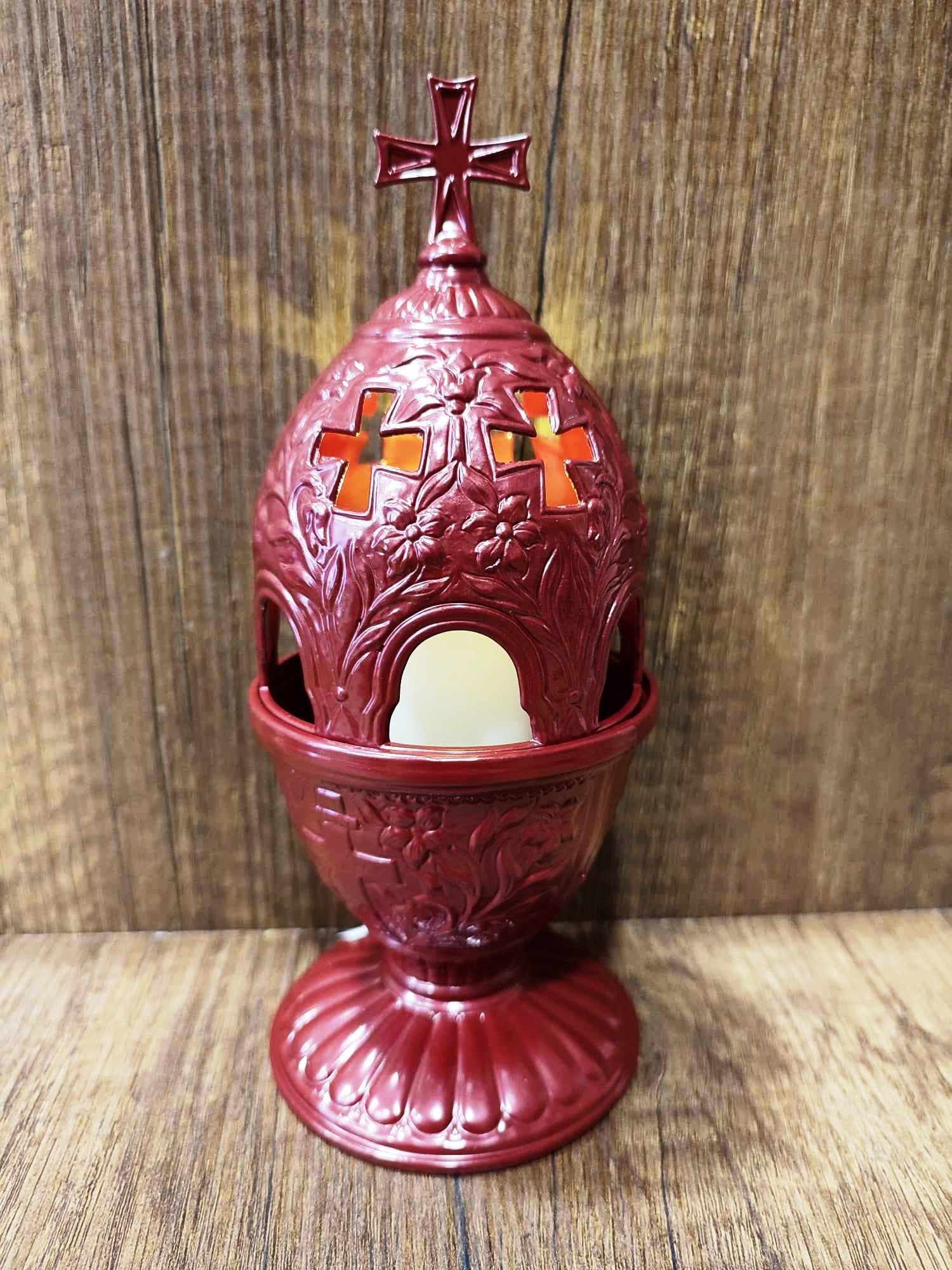 Red Standing Oil Lamp Table Oil Lamp Oil Vigil Lamp Brass - Etsy