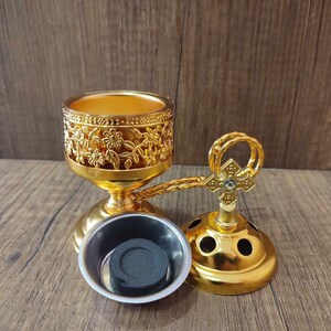 Metal Censer Gold - Thurible - Incense Burner Censer Orthodox Catholic ...
