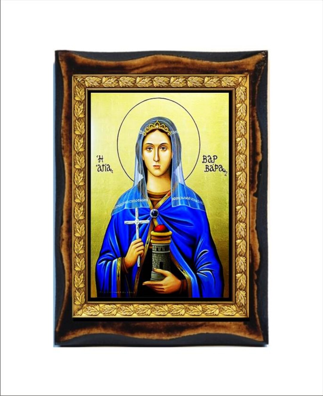 Saint Barbara - Holy Card - Handmade Wood Plaque - Etsy