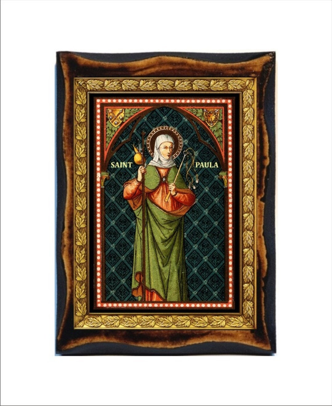 Saint Paula of Rome - Holy Card - Icon on Handmade Wooden Plaque ...