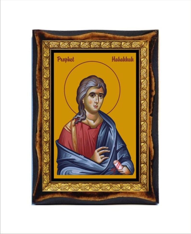 Handmade Wood Plaque: Habakkuk Saint Prophet Holy Card - Etsy