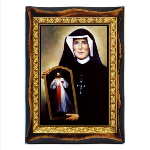 Saint Maria Faustina Handmade Wood Icon - Etsy
