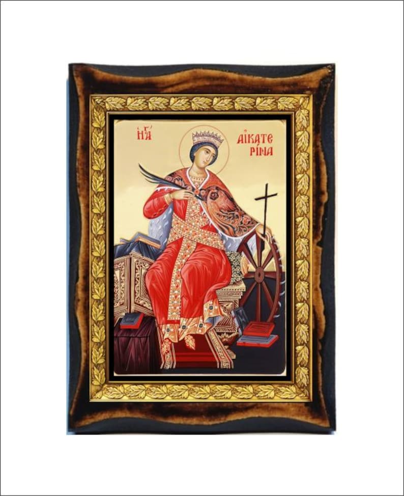 Saint Catherine of Alexandria - Holy Card - Handmade Wood Plaque - Etsy