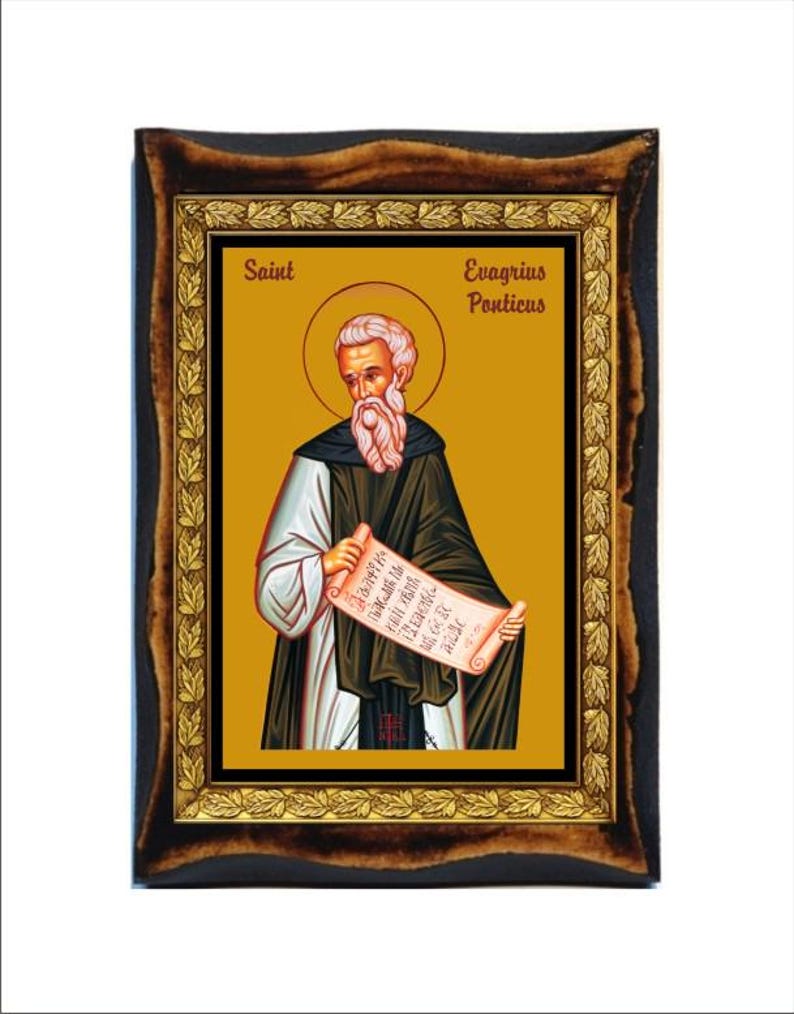 Saint Evagrius Ponticus - Holy Card - Icon on Handmade Wooden Plaque ...