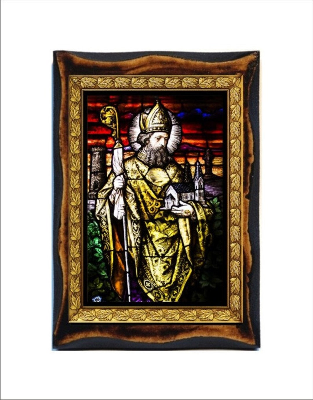 Saint Eligius - Holy Card - Icon on Handmade Wooden Plaque, Catholic ...