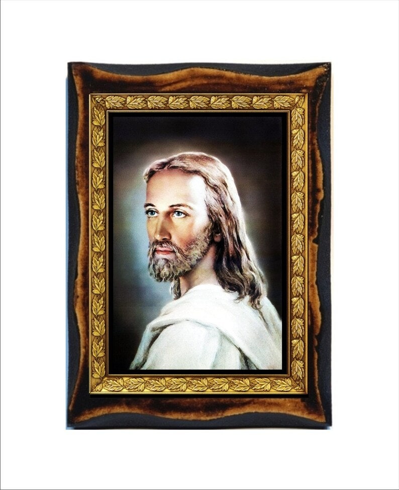 Jesus of Nazareth - Holy Card - Icon on Handmade Wooden Plaque ...