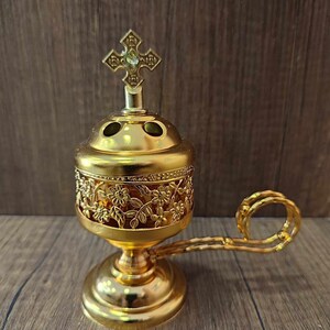 Metal Censer Gold - Thurible - Incense Burner Censer Orthodox Catholic ...