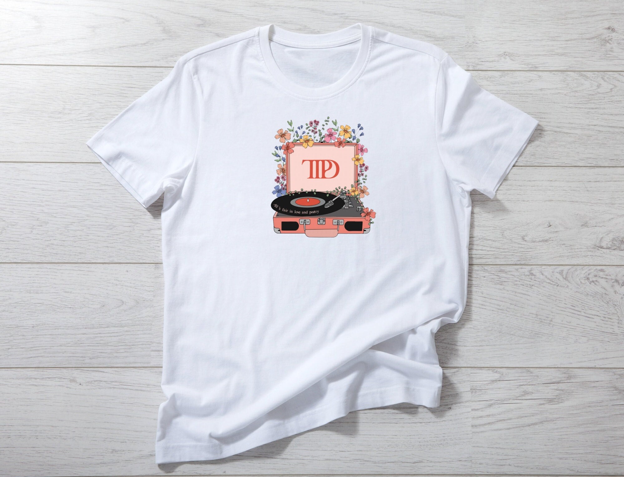 Buy Taylor Swift TTPD Turntable Tshirt Womens Made to Order Online in ...