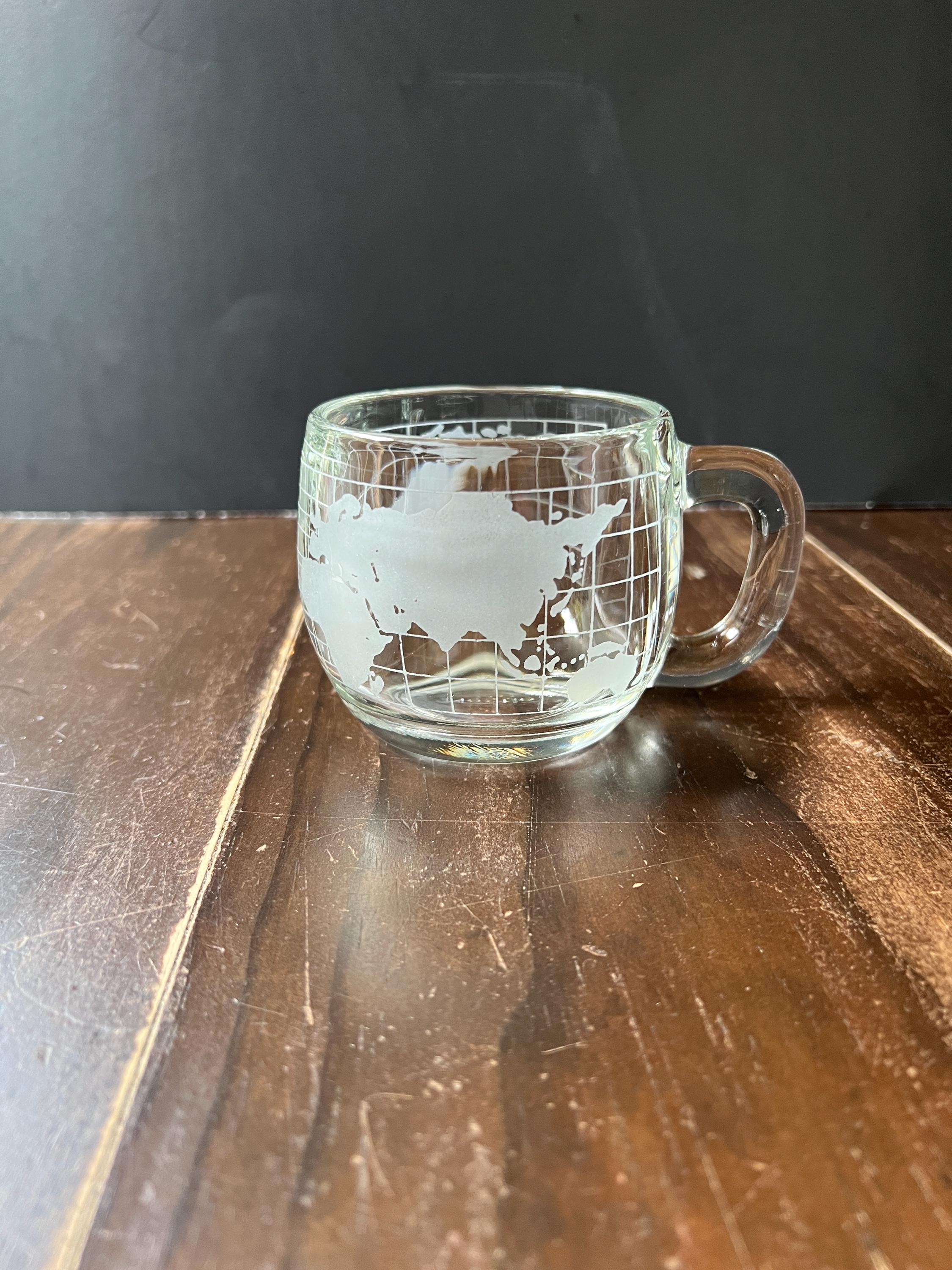 Nestle Globe World Glass Mug 1970s - Etsy