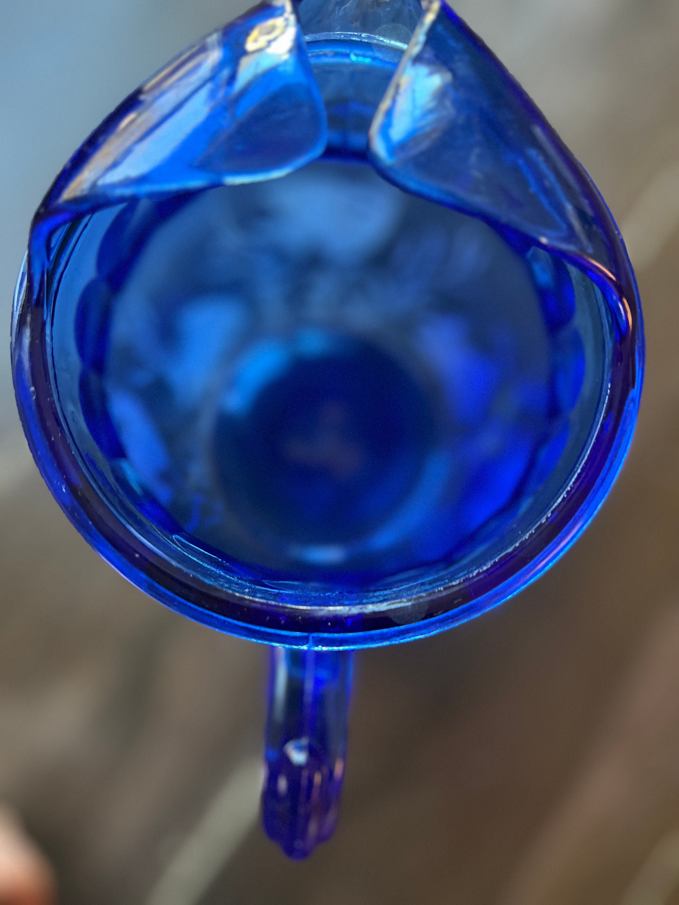 RARE Hazel Atlas Blue Cobalt Angel Fish Pitcher - Etsy