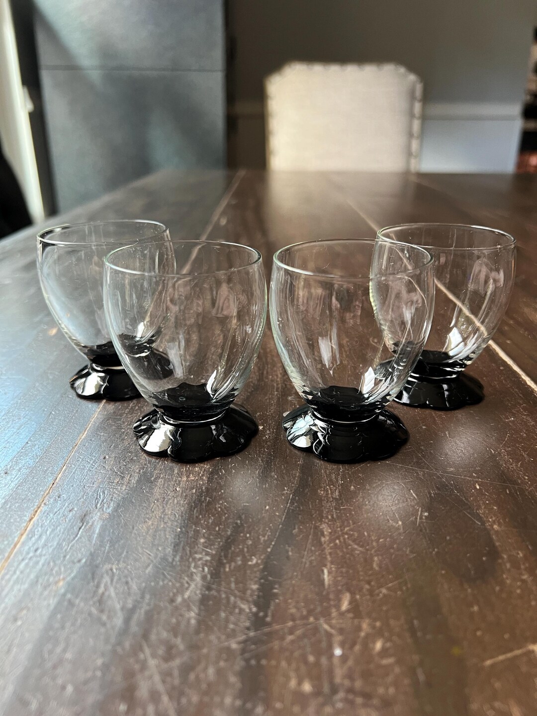 Lily Pad Black Foot Cordial Glass by Weston Set of 4 Vintage 2.5 Inches ...