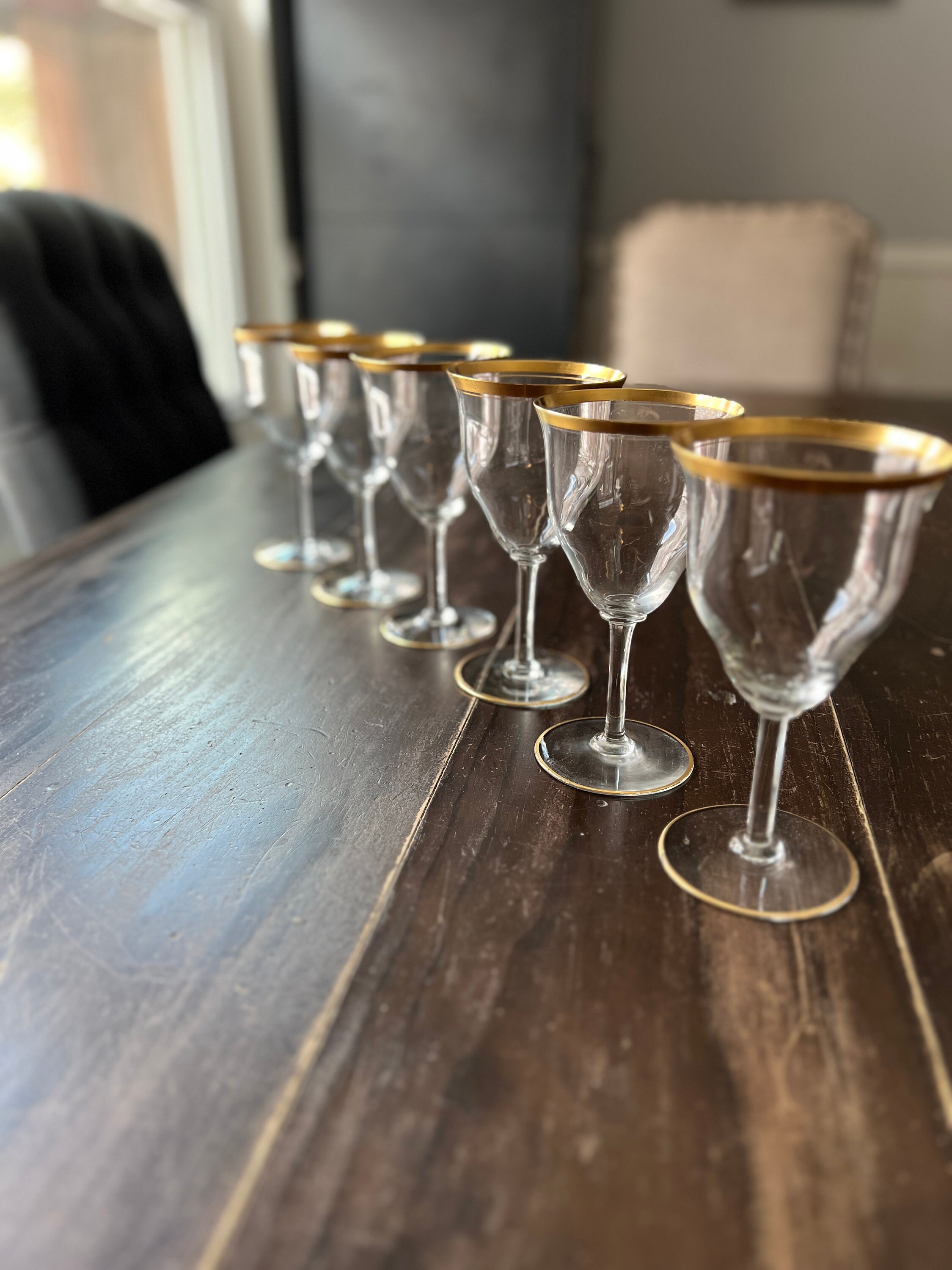 Hawkes 3-1 Gold Rimmed Water Goblets Set of Six - Etsy