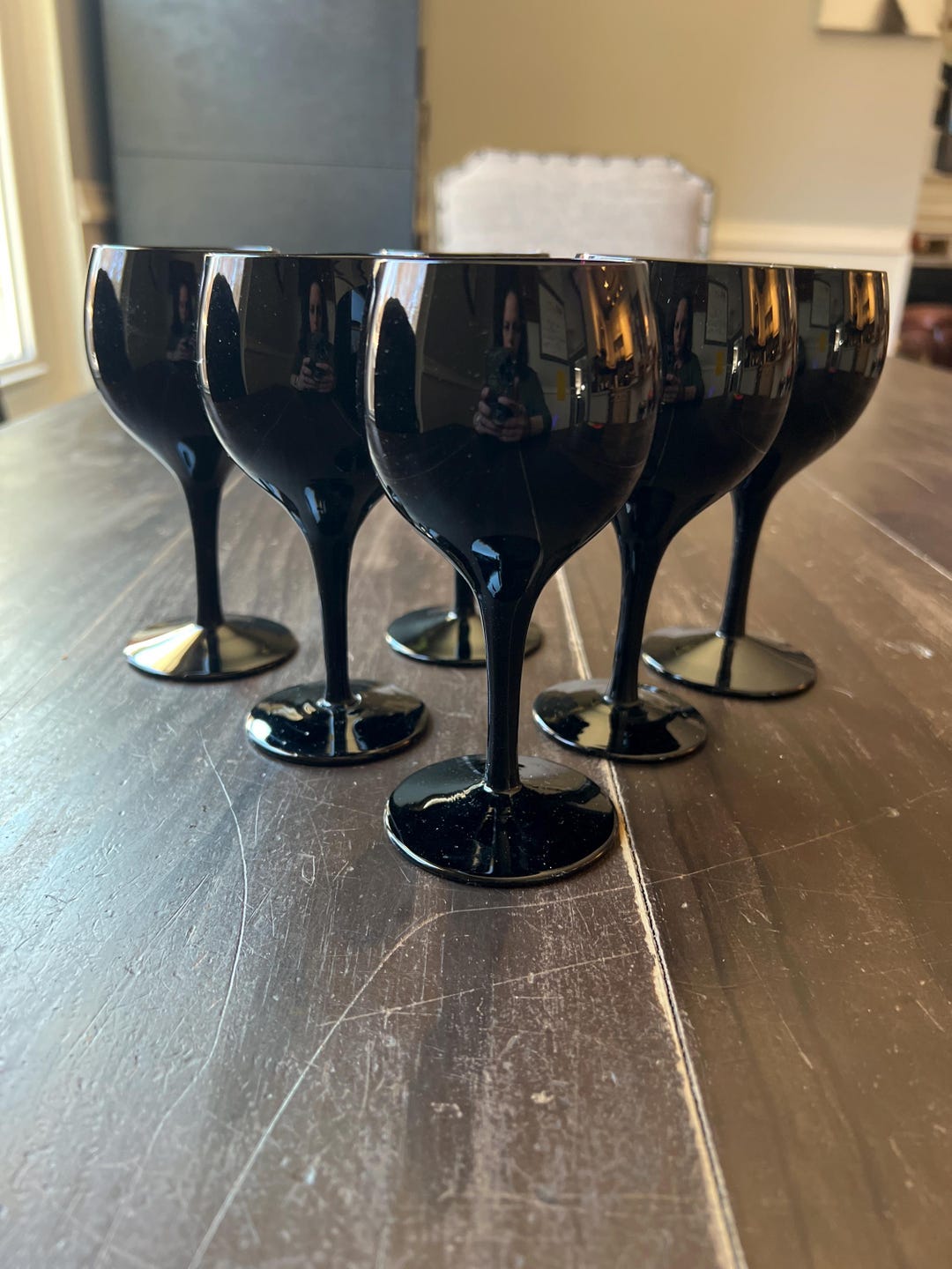 Set of Six Small Vintage Black Onyx Wine Goblets - Etsy