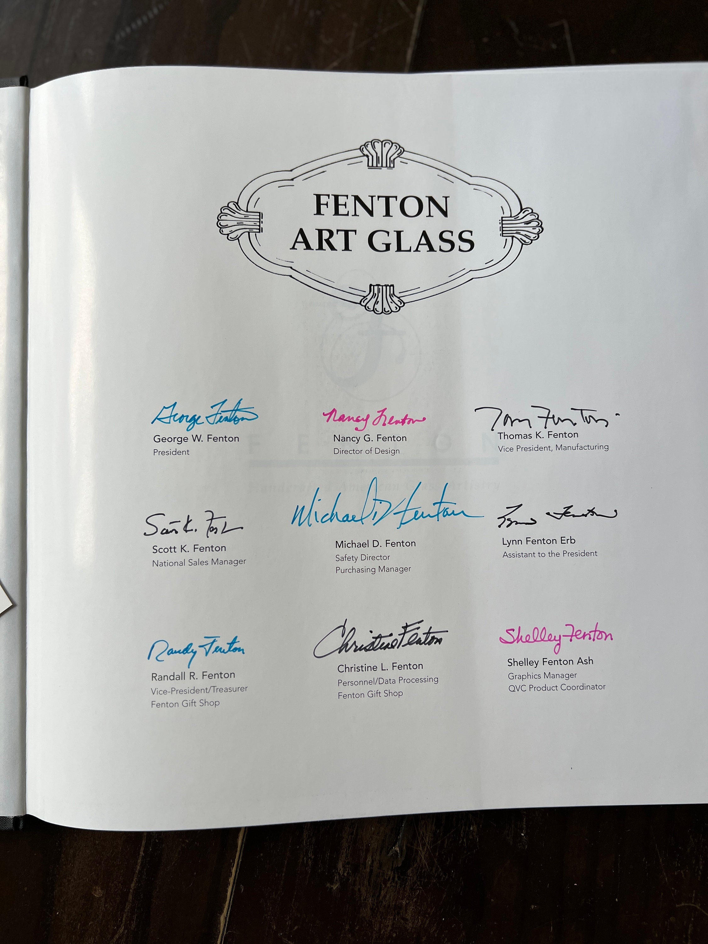 Fenton Glass Book Signed by the Fenton Family 100 Year Anniversary - Etsy
