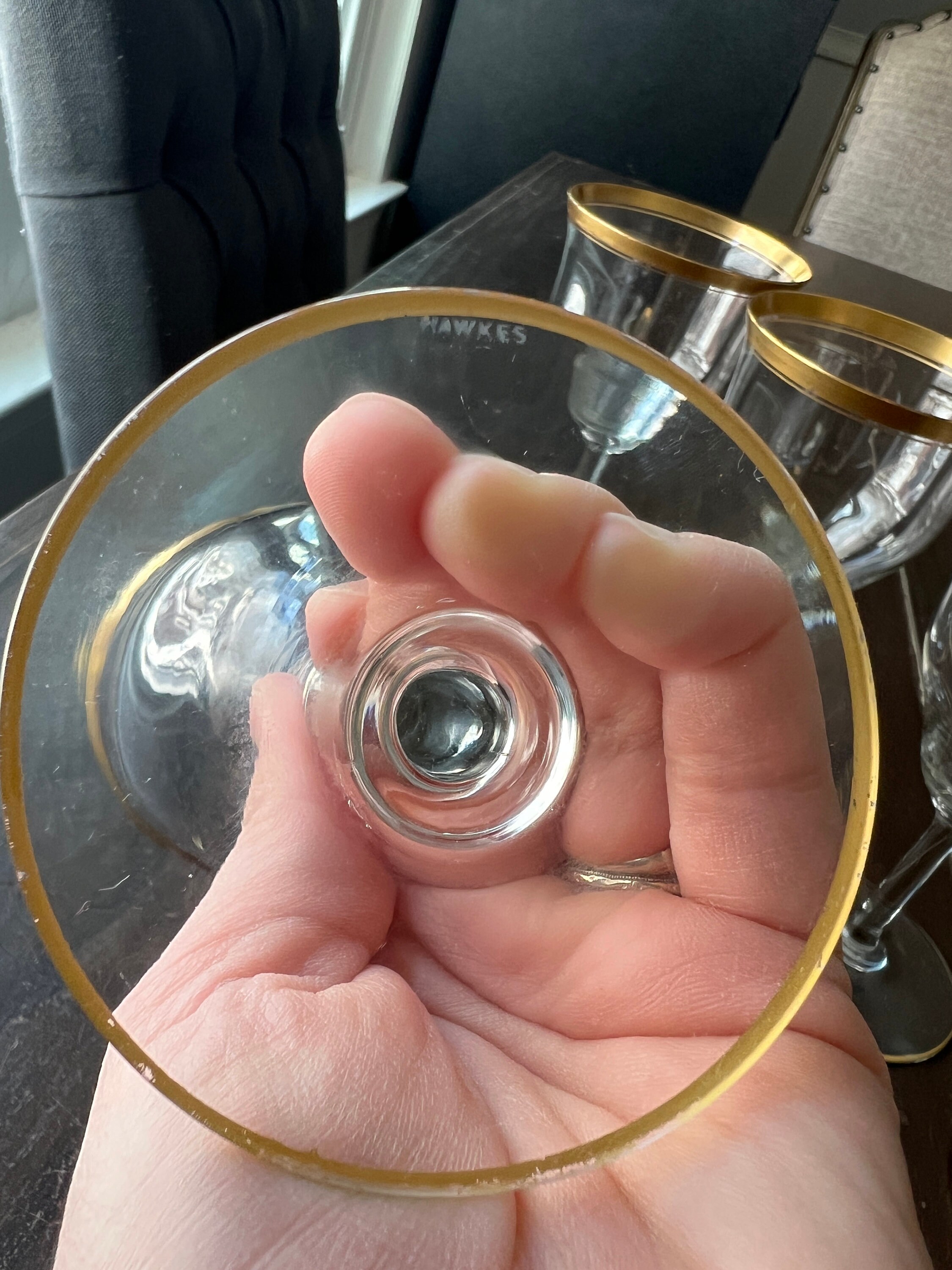 Hawkes 3-1 Gold Rimmed Water Goblets Set of Six - Etsy