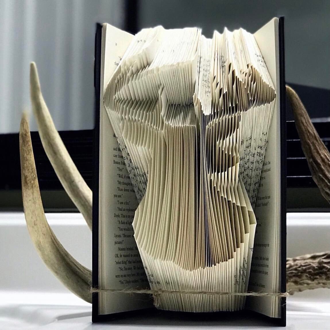 Deer Folded Book Art - Etsy